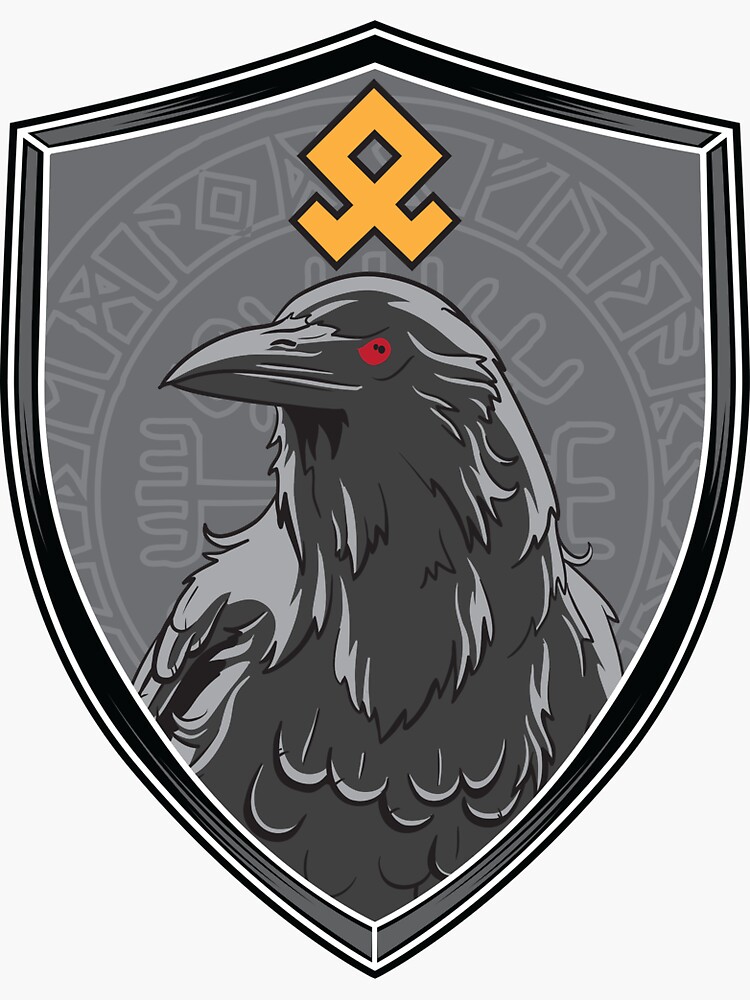 "Valhalla Raven Rune Crest" Sticker for Sale by Weirsbowski | Redbubble