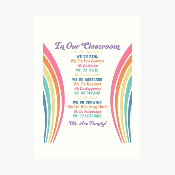 "Classroom Poster We Are Family" Art Print for Sale by JasonWendland ...
