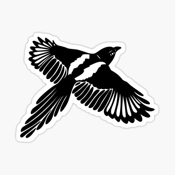 "Magpie with large wings" Sticker for Sale by ChristineKrahl | Redbubble