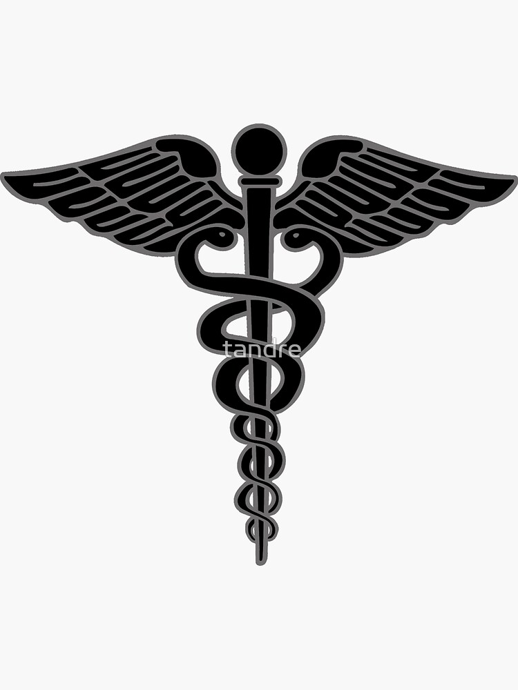 "Caduceus Symbol of Medicine Black " Sticker for Sale by tandre | Redbubble