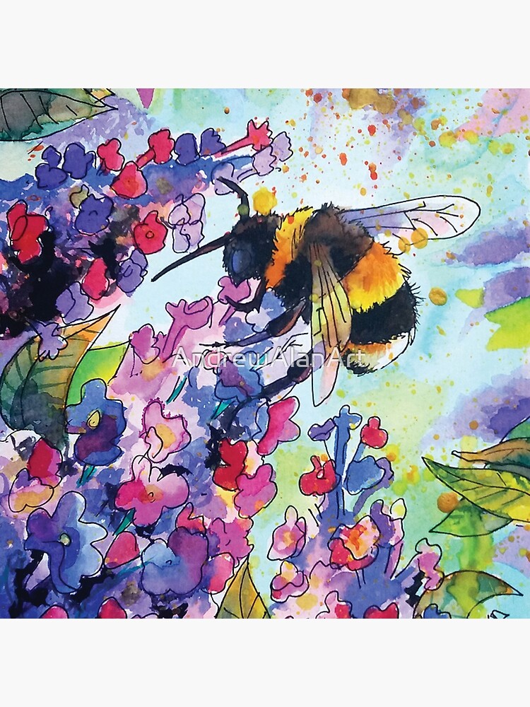 "Drink up little bee" Throw Pillow for Sale by AndrewAlanArt | Redbubble