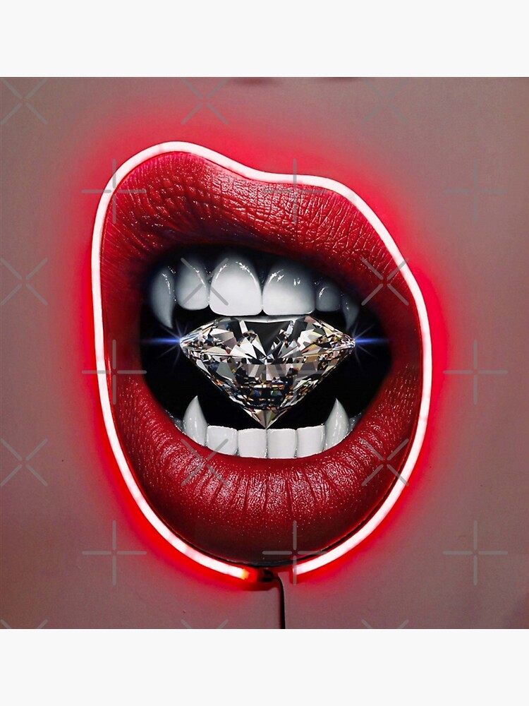 "vampire teeth lips diamond " Poster for Sale by sswain | Redbubble