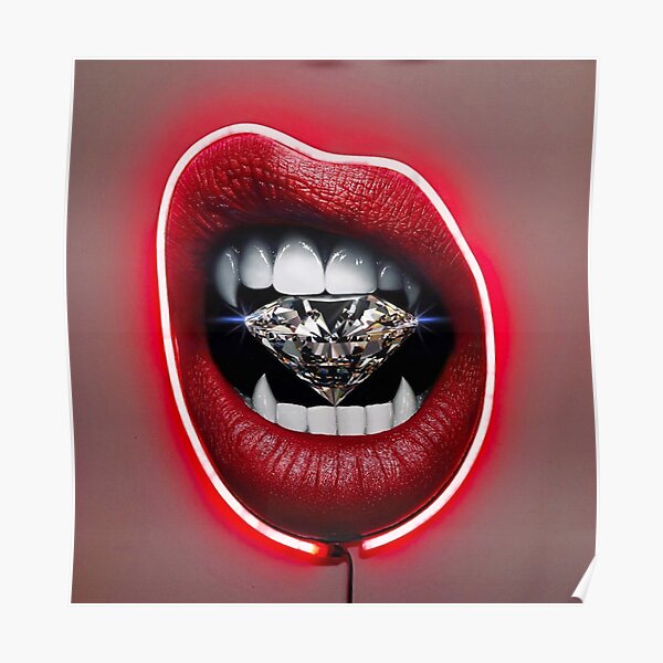 "vampire teeth lips diamond " Poster for Sale by sswain | Redbubble