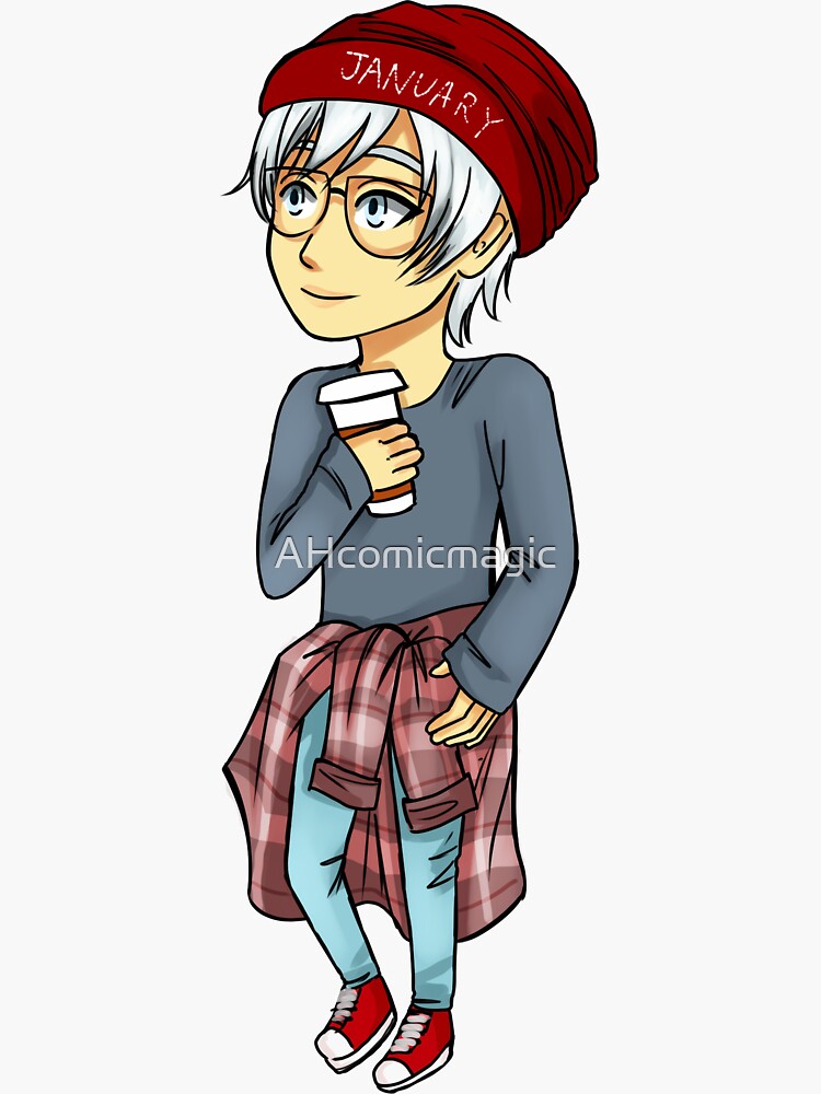 "Months Chibi Set: January" Sticker by AHcomicmagic | Redbubble
