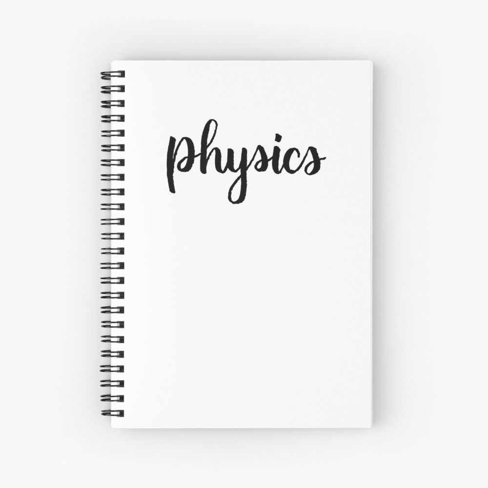 "Physics Calligraphy Label" Spiral Notebook by the-bangs | Redbubble