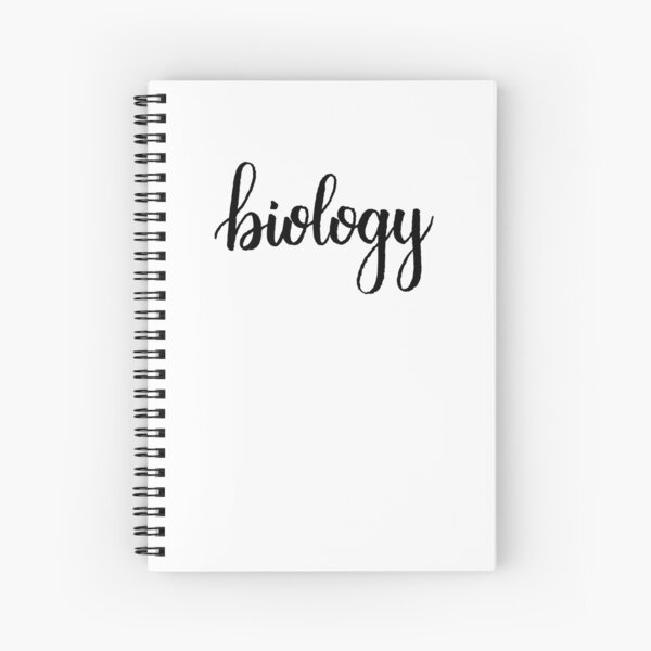 "Biology Calligraphy Label" Spiral Notebook for Sale by the-bangs ...