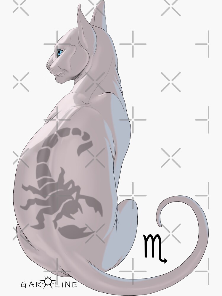 "Scorpio Cat - Cat Horoscope " Sticker for Sale by Garoline | Redbubble