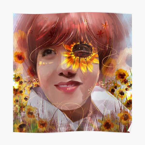 "jhope with flower" Poster by selenayao12 | Redbubble