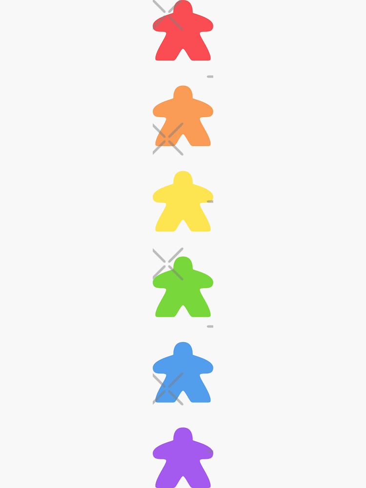 "Rainbow Board Game Meeples - Meeple Board Games Addict" Sticker for Sale by pixeptional | Redbubble