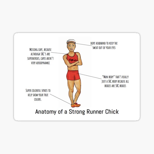 "Anatomy of a Strong Runner Chick V." Sticker for Sale by Sbrek647 ...