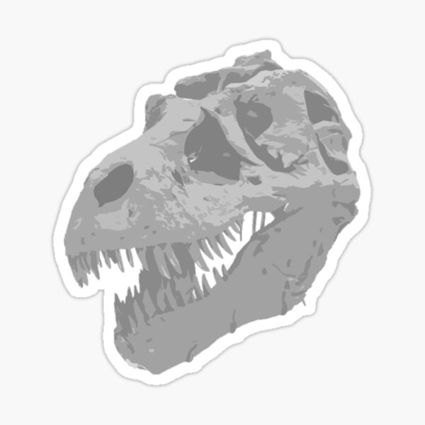 Dinosaur T Rex Fossil Gray Drawing Art Sticker For Sale By Oggi0 Redbubble