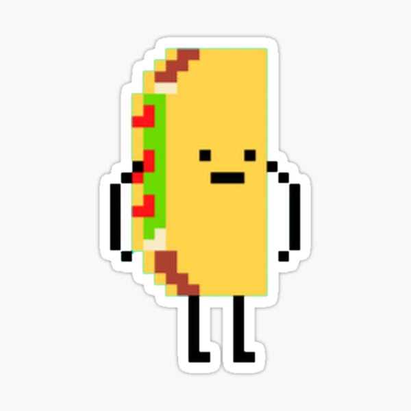 "Taco Man Pixel Art 8-Bit Design" Sticker for Sale by oggi0 | Redbubble