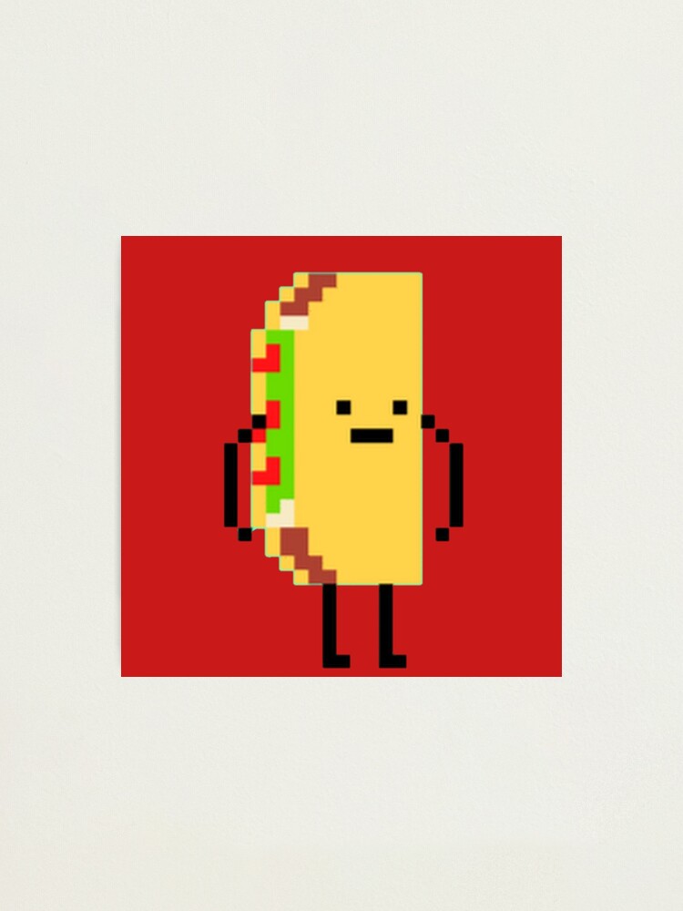 Lámina fotográfica «Diseño de 8 bits Taco Man Pixel Art» de oggi0 ...