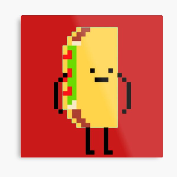 "Taco Man Pixel Art 8-Bit Design" Metal Print by oggi0 | Redbubble