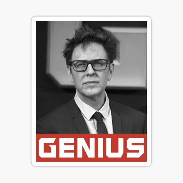 "James Gunn Genius" Sticker by CarlozAlmeida | Redbubble