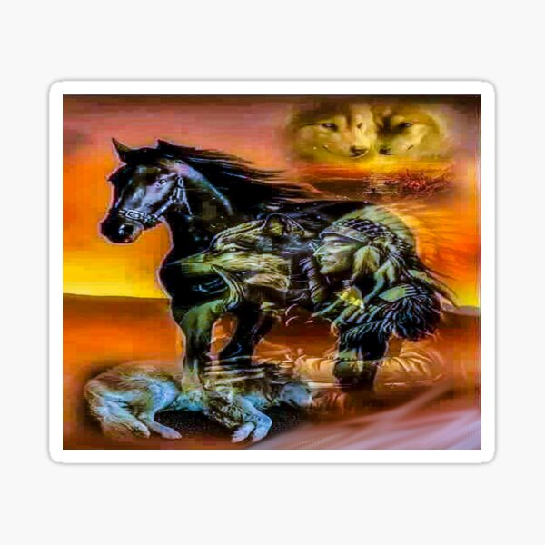 "fwc 0676 native american" Sticker by fwc-usa-company | Redbubble