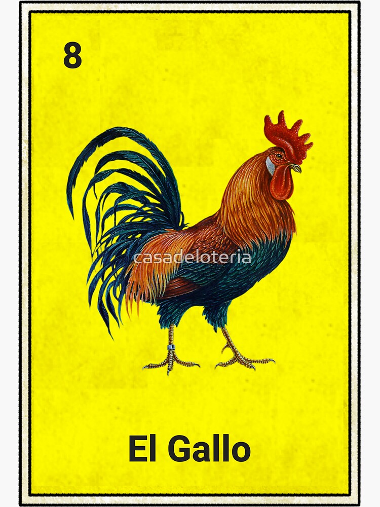 "El Gallo Mexican Loteria Card" Sticker for Sale by casadeloteria ...
