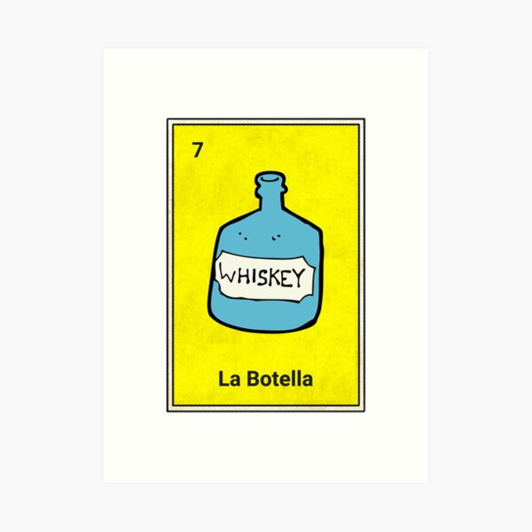 "La Botella Mexican Loteria Card" Art Print by casadeloteria | Redbubble