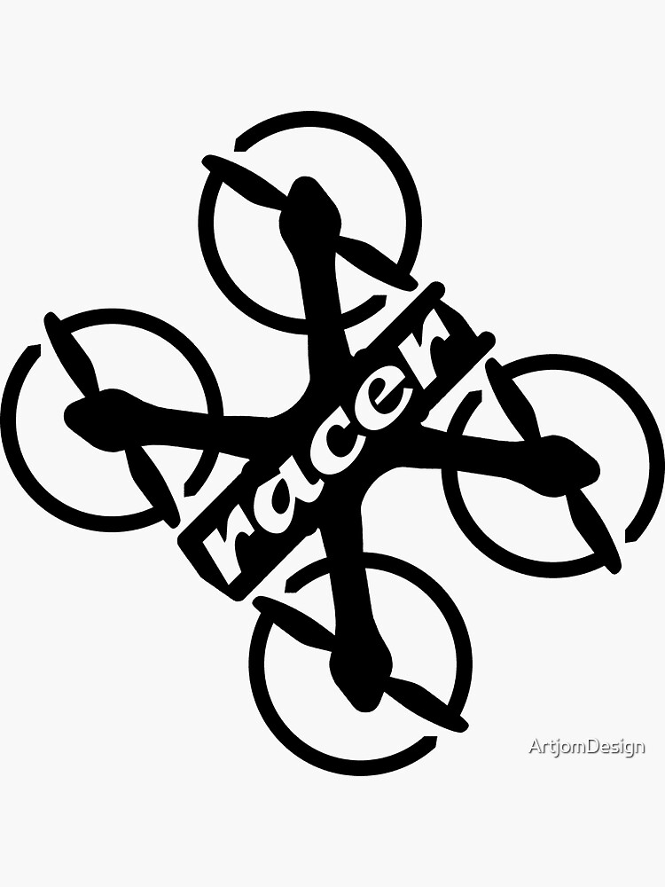 "FPV Qadrocopter Multicopter Race Drone Drone" Sticker by ArtjomDesign ...