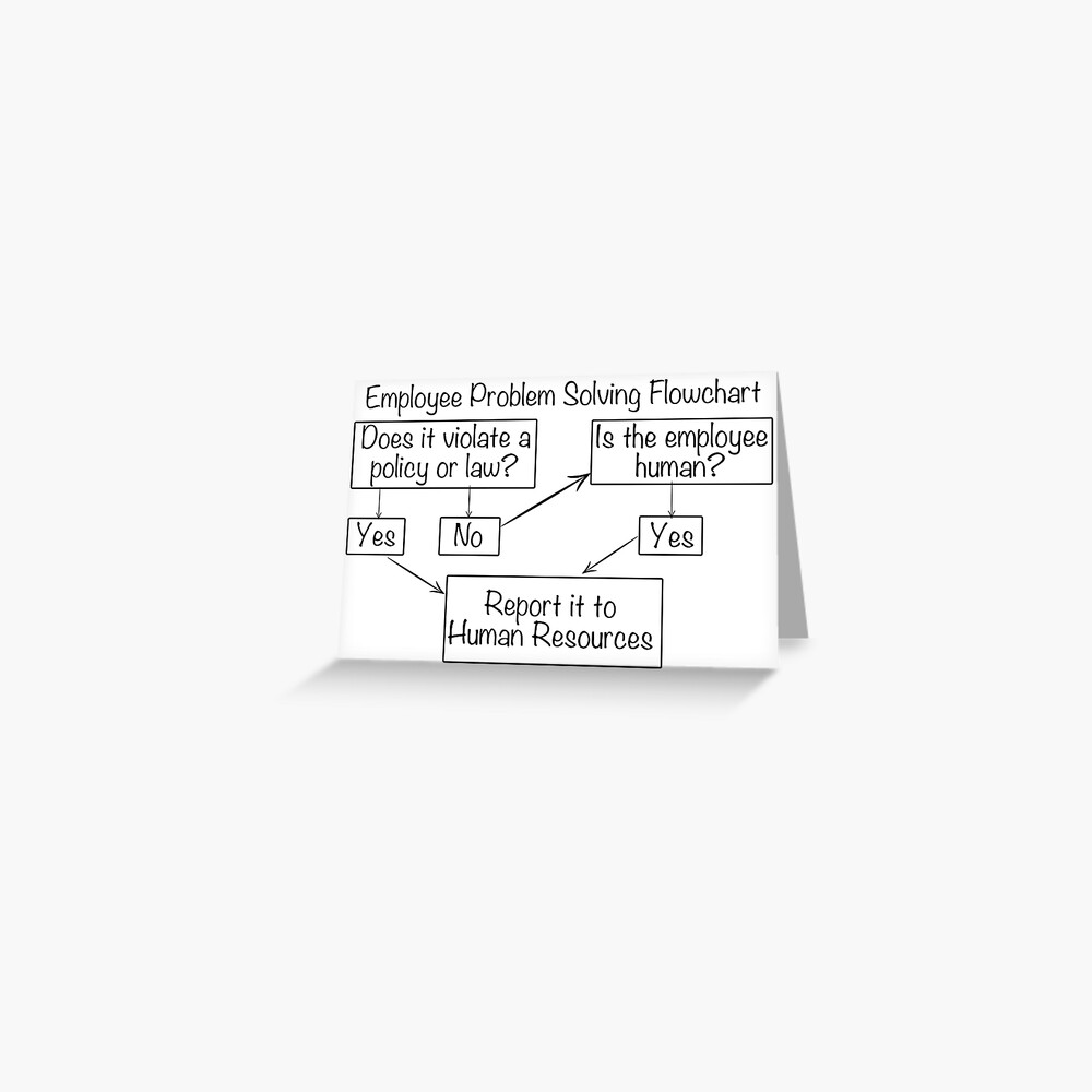 "Human Resources Employee Problem Solver Flow Chart" Greeting Card by ...