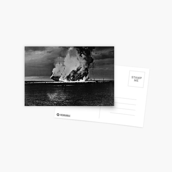 "Zeppelin Explosion - Hindenburg Disaster - 1937" Postcard for Sale by ...