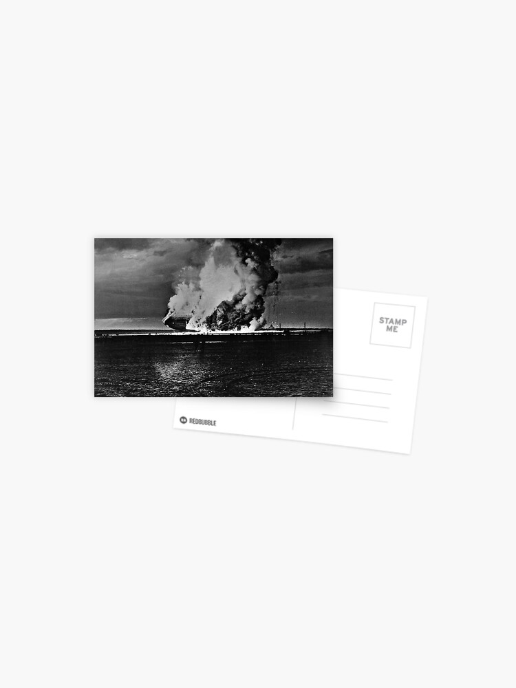 "Zeppelin Explosion - Hindenburg Disaster - 1937" Postcard for Sale by ...
