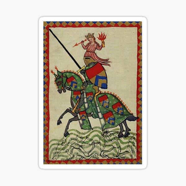 "Tournament Knight in his 'disguise' as Dame Venus" Sticker for Sale by ...