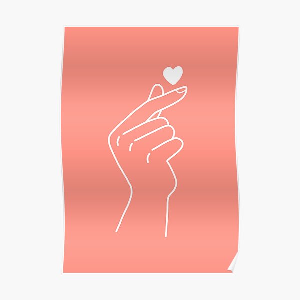 "Aesthetic Pink Korean Heart" Poster for Sale by arareart | Redbubble