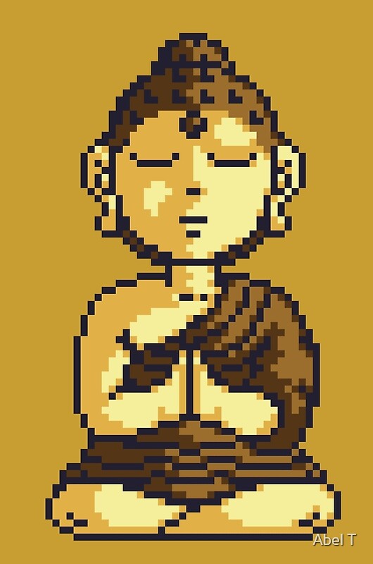 "Pixelated Buddha" by Abel T | Redbubble