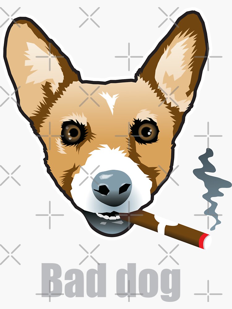 "Bad Dog Smoking Cigar" Sticker by aartytees | Redbubble