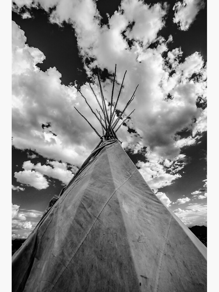 "Black and White Teepee" Sticker for Sale by MoodyLandscapes | Redbubble
