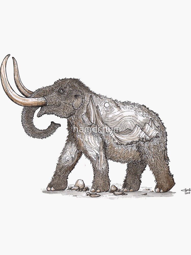 "mammoth" Sticker for Sale by artcrag | Redbubble