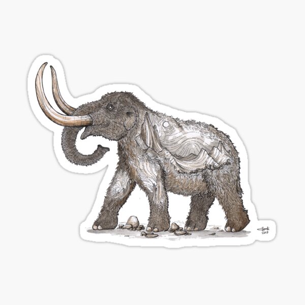 "mammoth" Sticker for Sale by artcrag | Redbubble