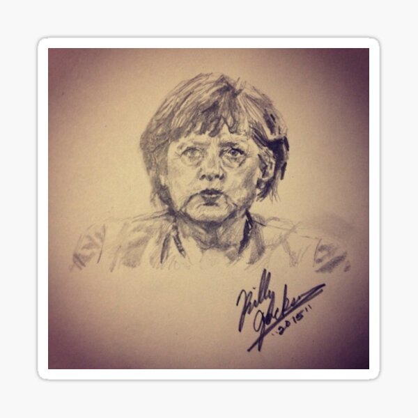 "ANGELA MERKEL" Sticker for Sale by cindybrady1986 | Redbubble