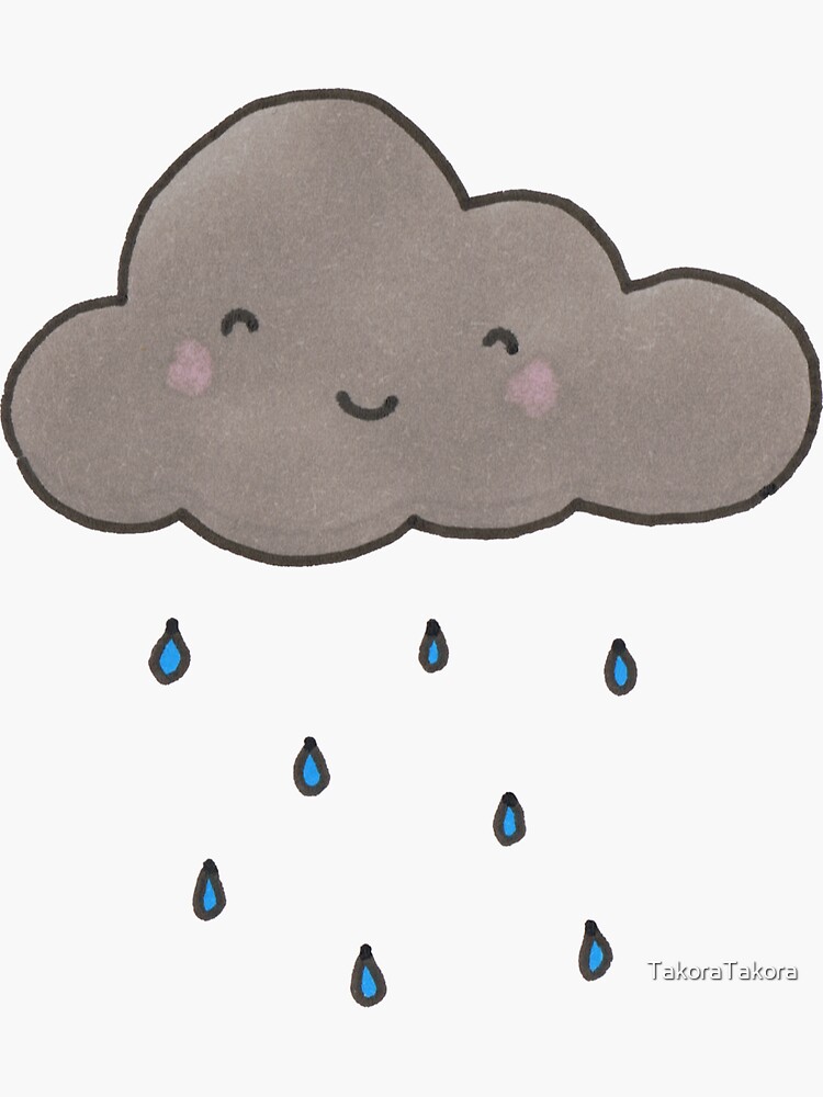 "Happy Little Rain Cloud" Sticker by TakoraTakora | Redbubble