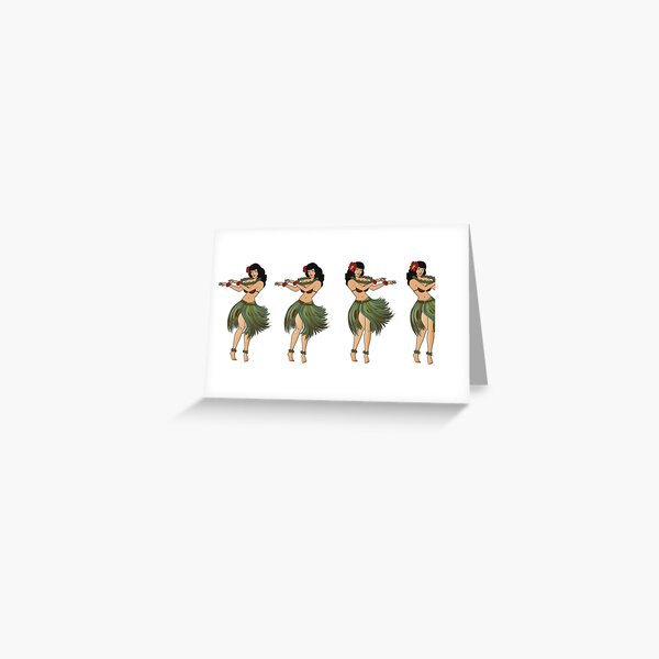 "Four Hula Girls Hula Girl Dancing the Hula" Greeting Card by azoid ...