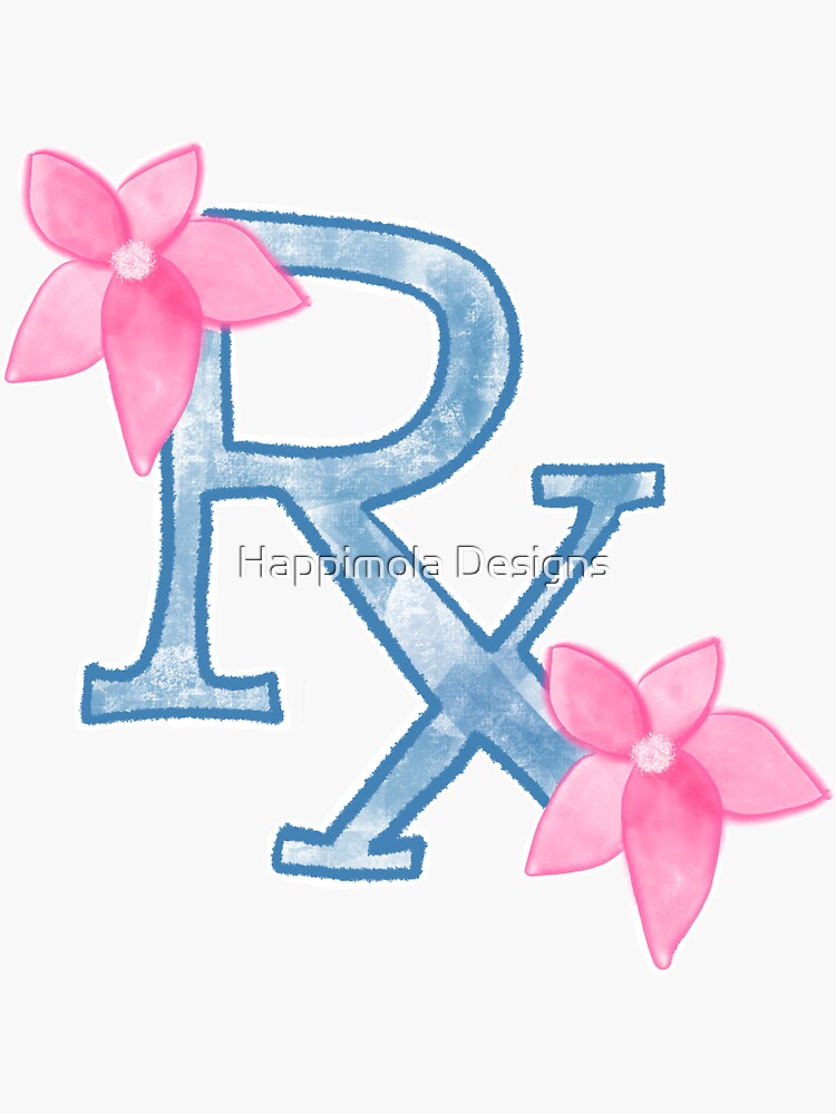 "Rx (blue)" Sticker for Sale by TamaraArauz | Redbubble