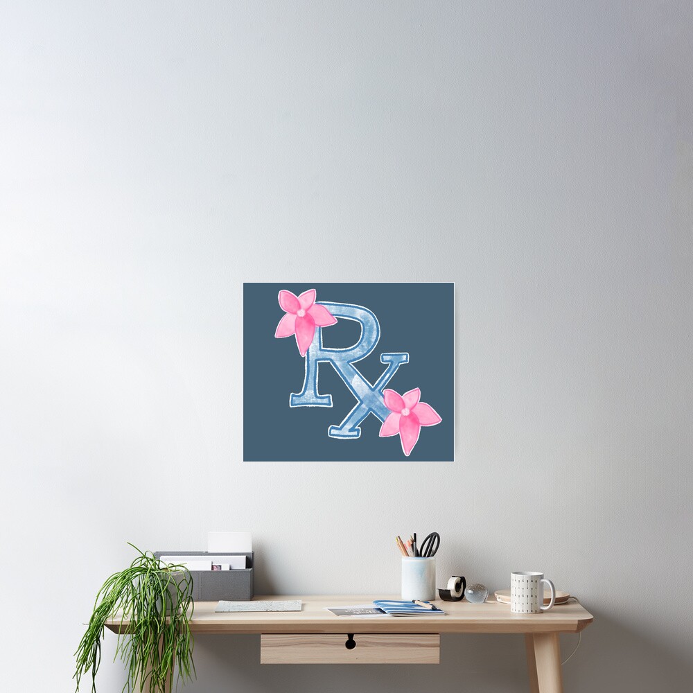 "Rx (blue)" Sticker for Sale by Happimola Designs | Redbubble