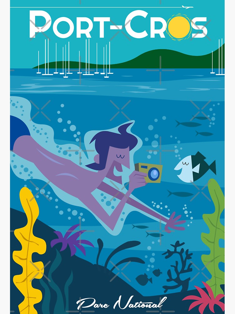 "Port-Cros poster" Sticker for Sale by GAGodel | Redbubble