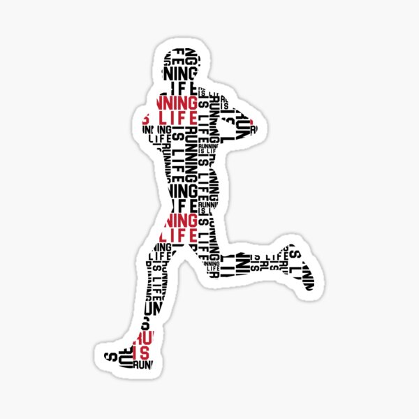 "Running is Life (Male)" Sticker by DJBALOGH | Redbubble