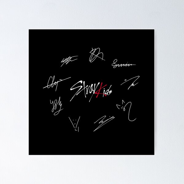 "Stray Kids' Signatures (Red Version)" Poster for Sale by ZoQiao ...