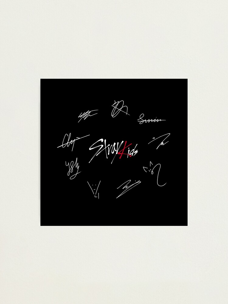 "Stray Kids' Signatures (Red Version)" Photographic Print for Sale by ...