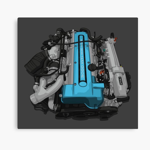 "2JZ GTE Engine" Canvas Print by ArtyMotive | Redbubble