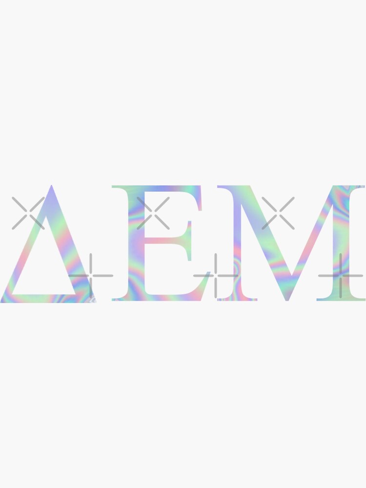 "Delta Epsilon Mu Pre-Health Fraternity Holographic Sticker" Sticker by ...