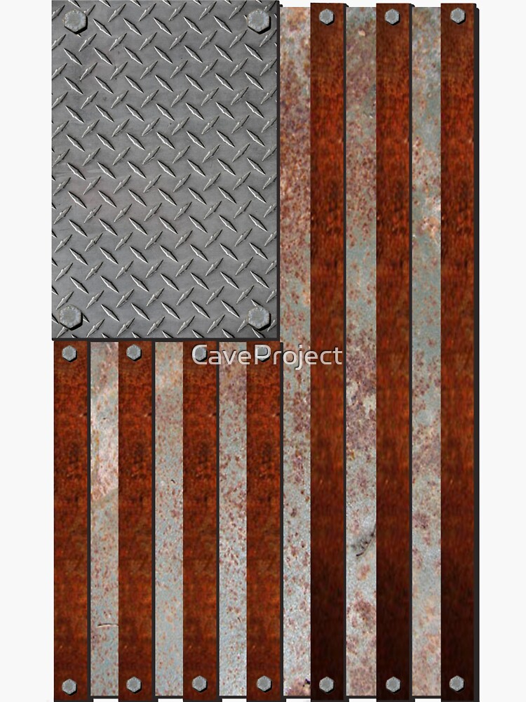 "Rusty American Flag" Sticker for Sale by CaveProject | Redbubble
