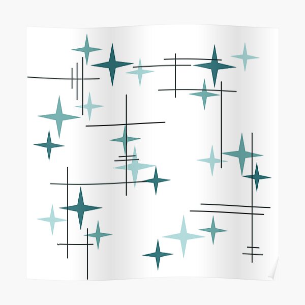 "Mid Century Modern Stars" Poster for Sale by thepixelgarden | Redbubble