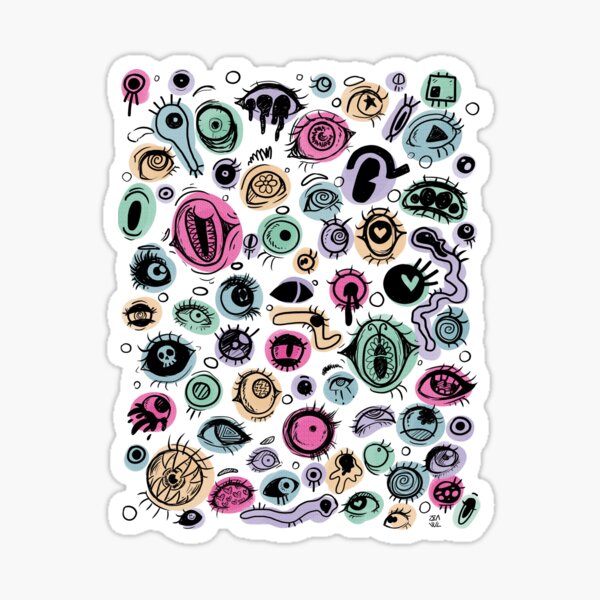 "Eyes Cartoon Color" Sticker by MeRouge | Redbubble