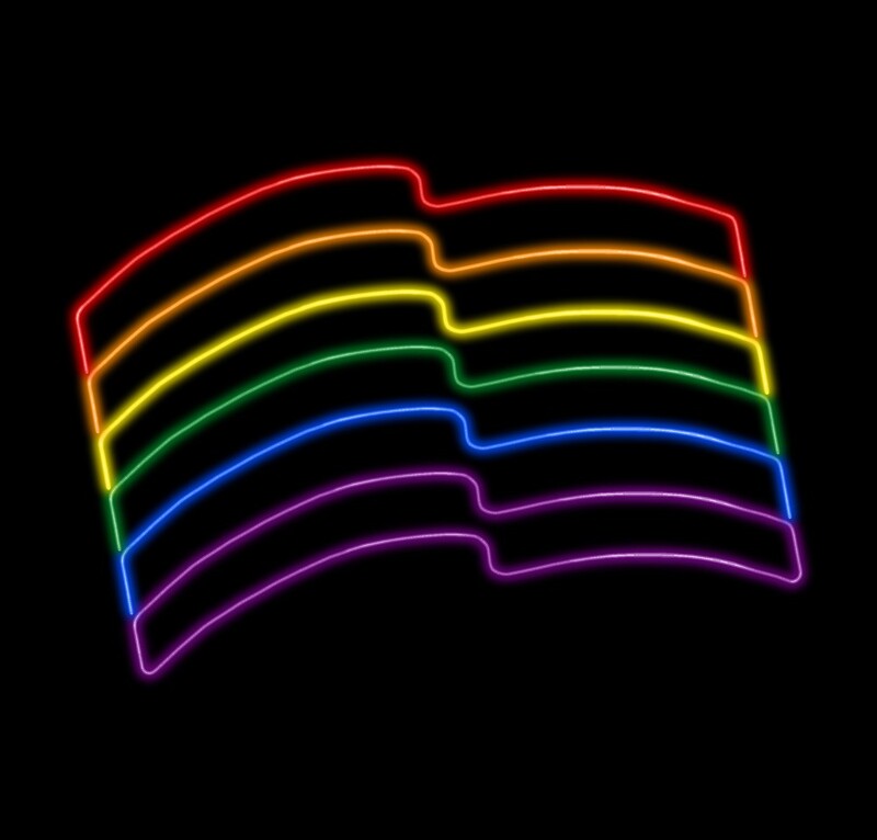 "gay neon pride flag" by lemniscate-shop | Redbubble