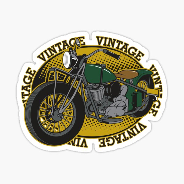 "Vintage Green Motorcycle Logo" Sticker by EPDLLC | Redbubble