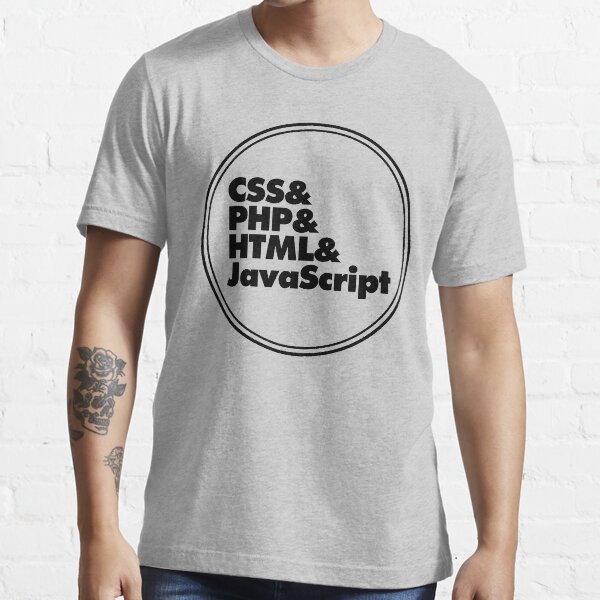 "CSS & PHP & HTML & JavaScript, circle" T-shirt for Sale by Alma-Studio ...